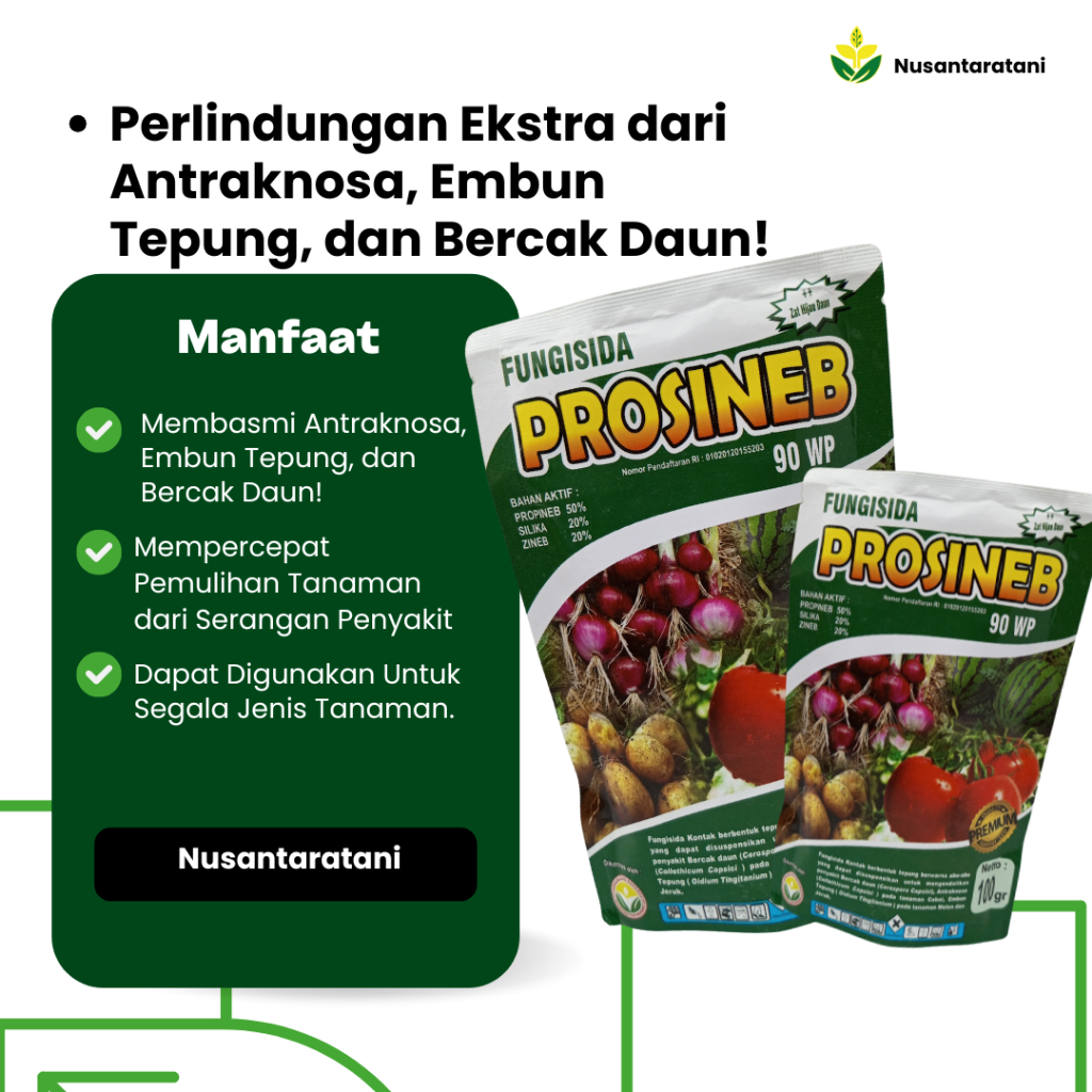 Jual Fungisida PROSINEB 90 WP 1 KG - Mengendalikan Penyakit Bercak Daun ...