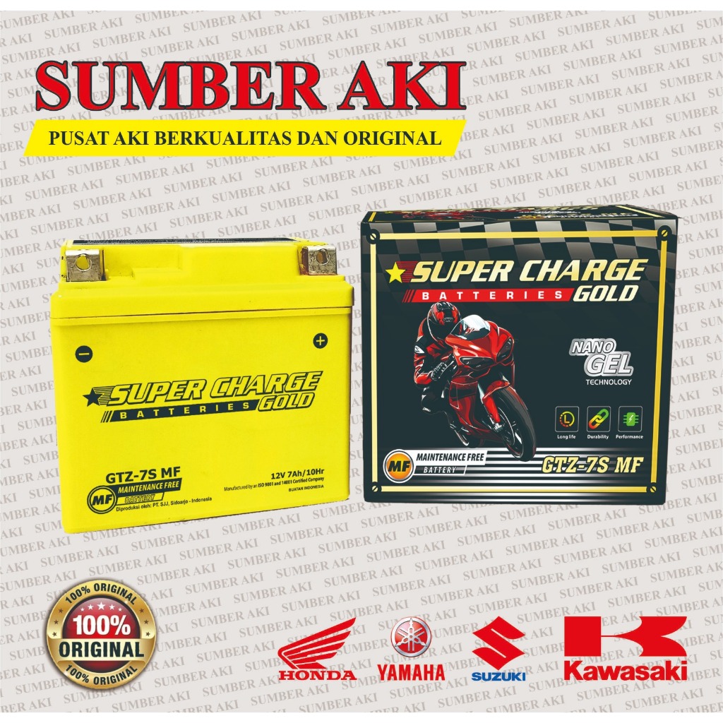 Jual SUPER CHARGE GOLD GTZ7S AKI MOTOR Vario 125/150 PCX NMAX LEXY Satria Fu 150 Scoopy CBS ISS ...