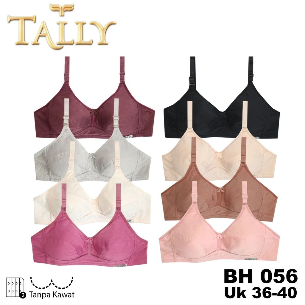 Jual BH Tally Tanpa Kawat BH 056/057 Uk 36-40 | Bra Sports Polos Tanpa ...