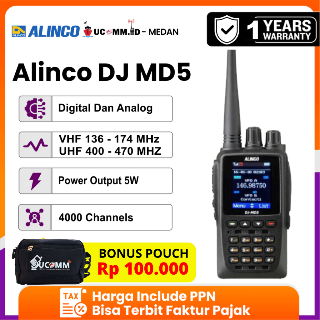 Jual ALINCO MD5 HT DMR Dual band VHF UHF 400 Garansi 1 Tahun | Shopee Indonesia