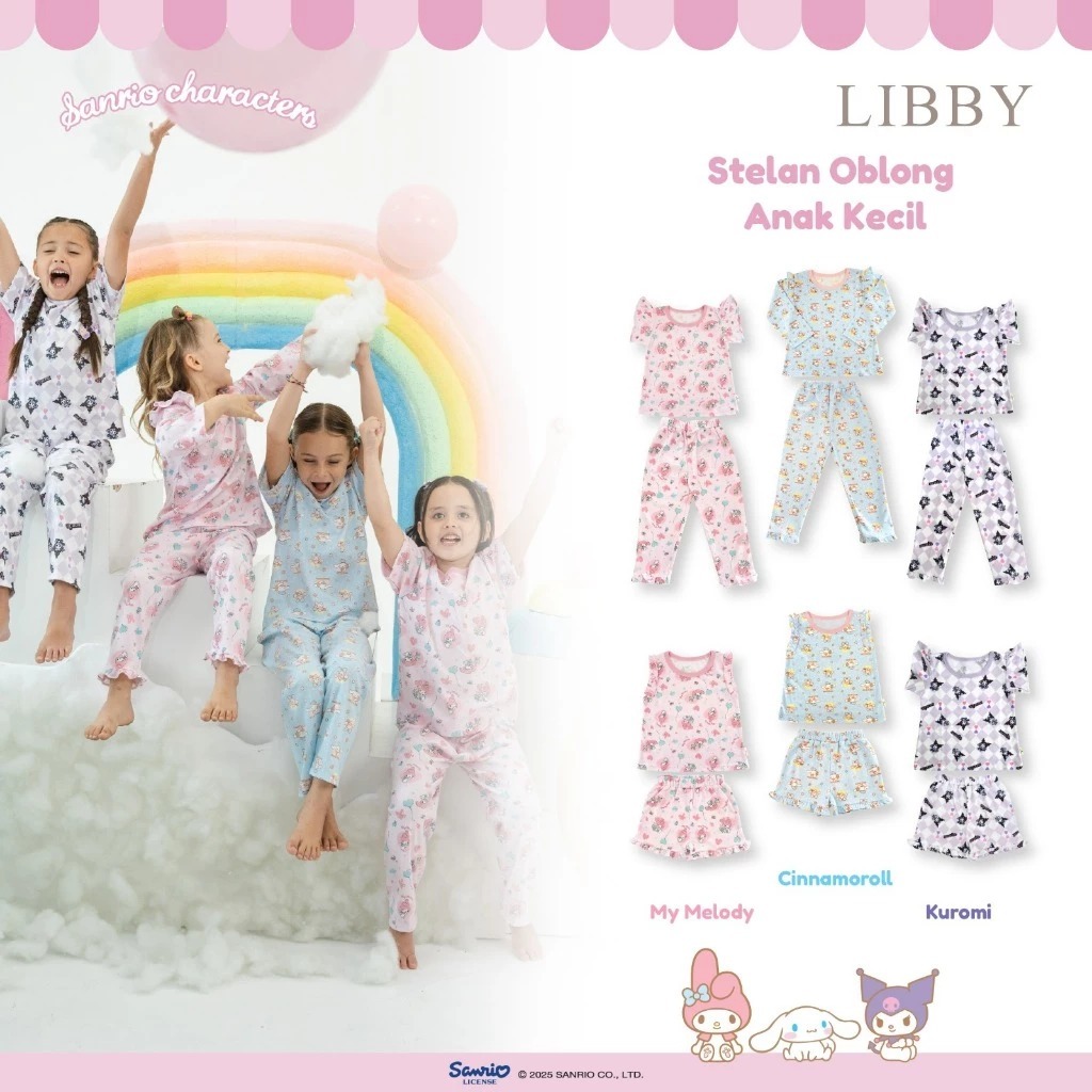 Jual LIBBY SANRIO S-XXL SETELAN BAJU PENDEK CELANA PANJANG OBLONG / PENDEK / PANJANG / KUTUNG ...