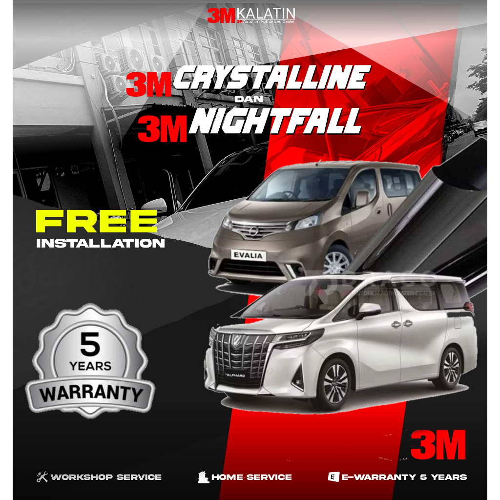 Jual KACA FILM FULL 3M CRYSTALLINE + NIGHTFALL (LARGE) | Shopee Indonesia