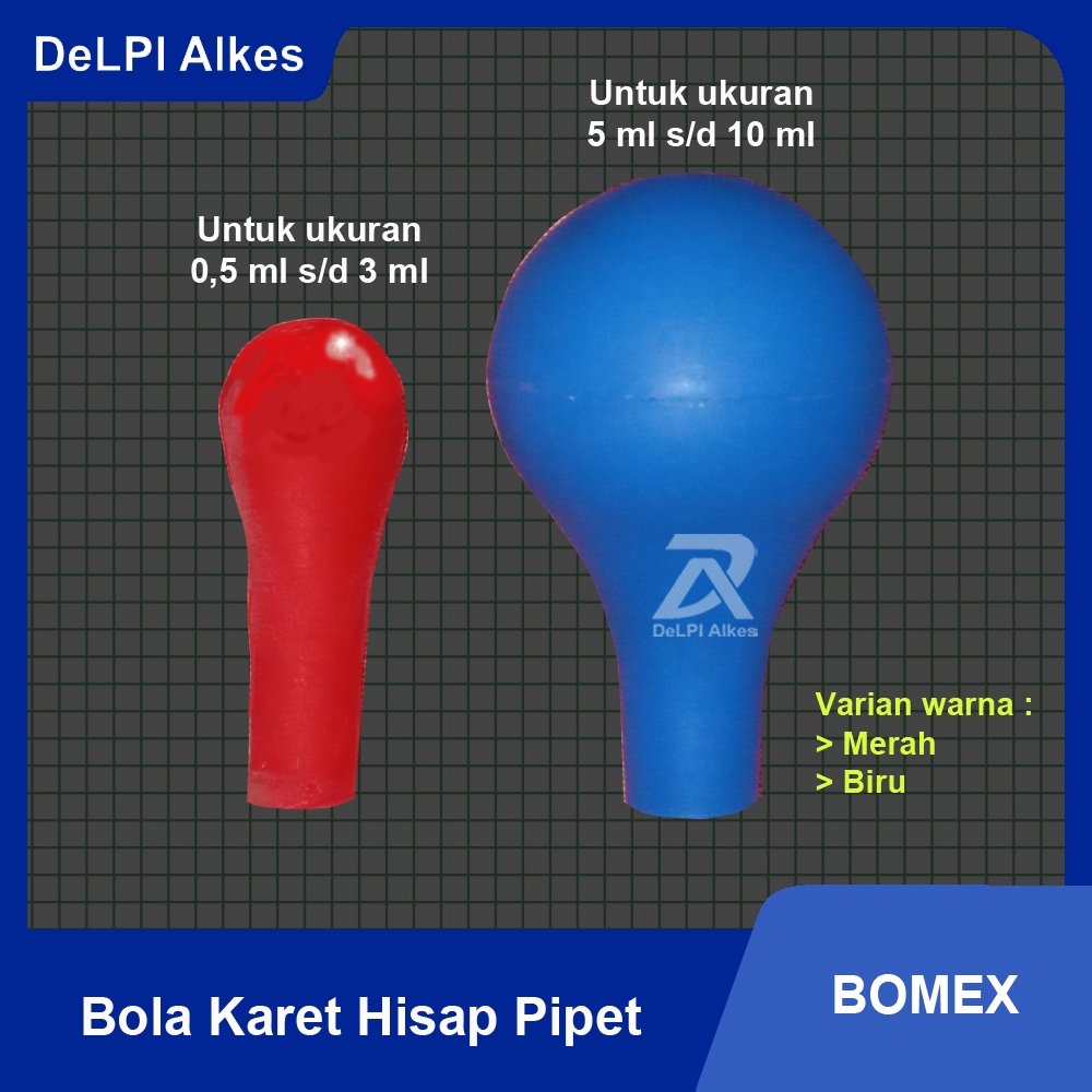 Jual Bola Karet Hisap Untuk Pipet Rubber Bulp Warna Biru dan Merah ...