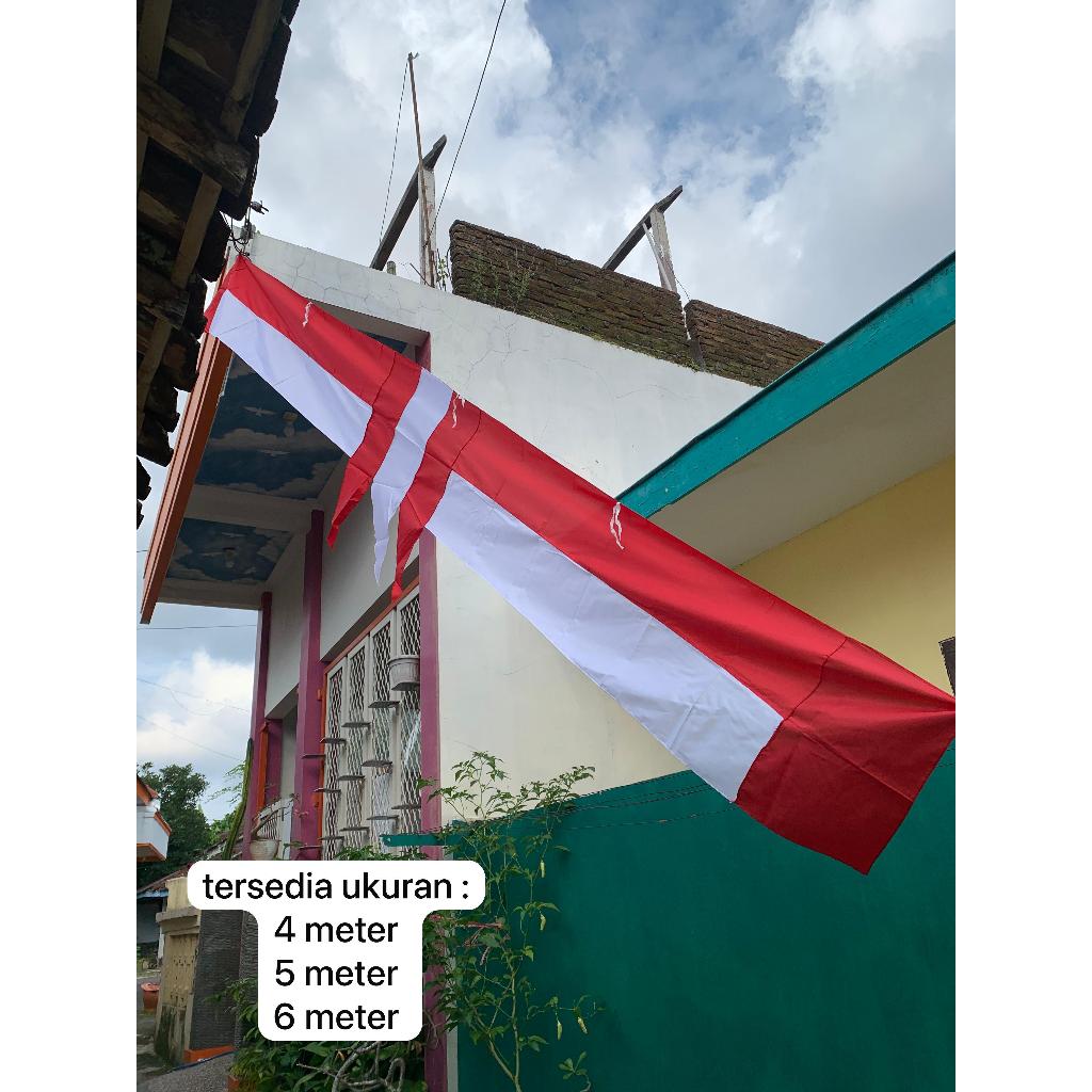Jual BENDERA UMBUL UMBUL MERAH PUTIH KAIN HALUS || UKURAN 4 METER , 5 METER , 6 METER | Shopee ...