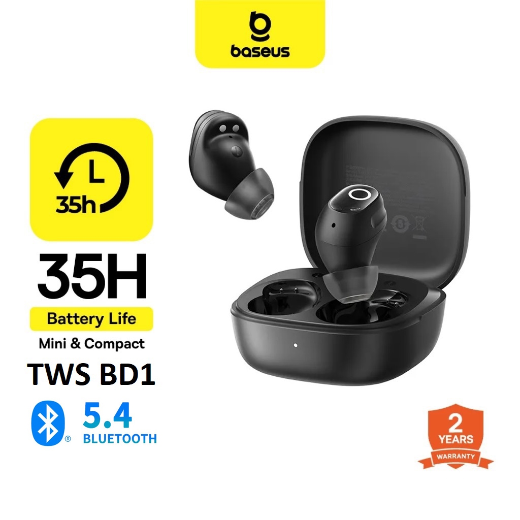 Jual BASEUS TWS Mini Bass BD1 Bluetooth 5.4 Comfortable Design 35H ...