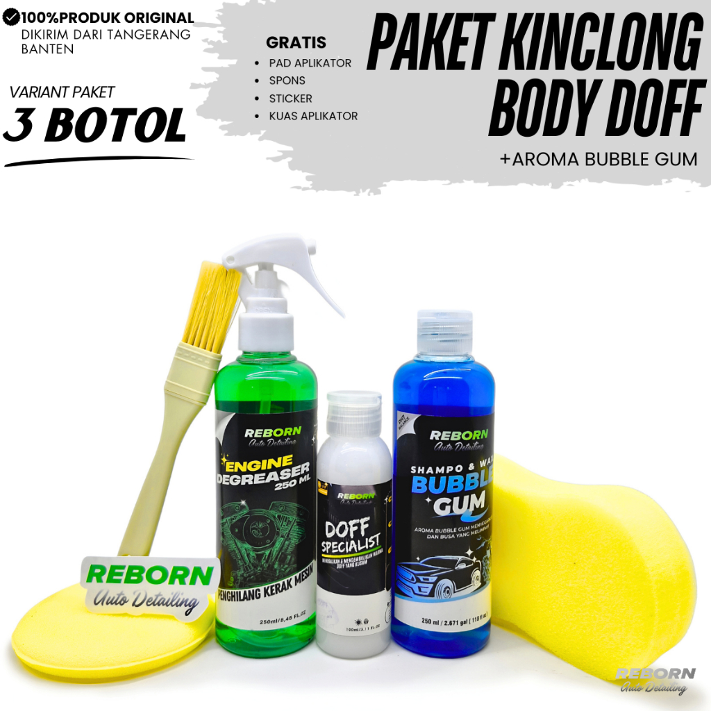Jual REBORN - Paket Perawatan Body Doff 3 BOTOL Mr.doff Shampo & Wax ...