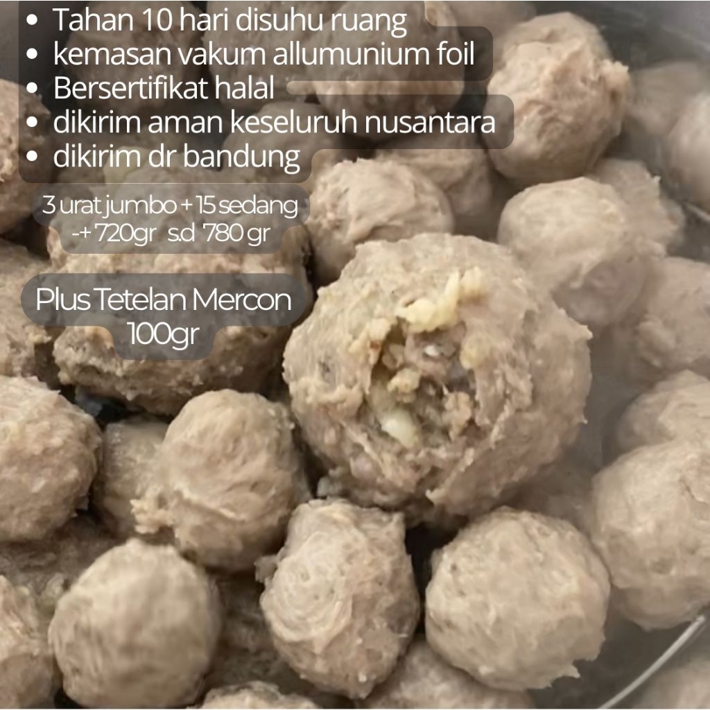 Jual [C2] 3 Butir Bakso Urat Jumbo+15 Butir Bakso Kecil+bumbu tetelan ...