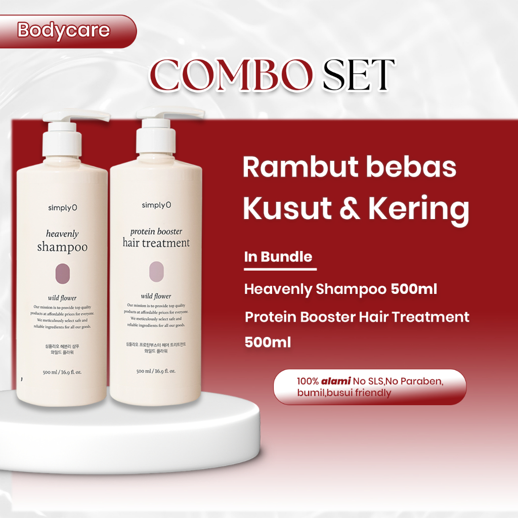 Jual SimplyO Heavenly shampoo 500ml + Protein treatment 500ml (Wild ...