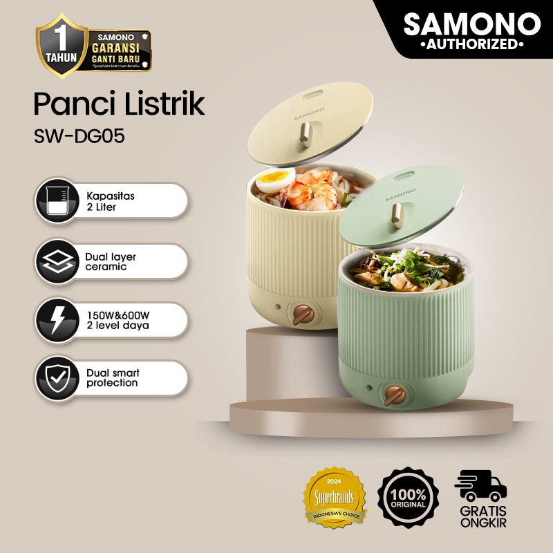 Jual SAMONO Panci Listrik Keramik Serbaguna Slow Cooker Hot pot Garansi ...