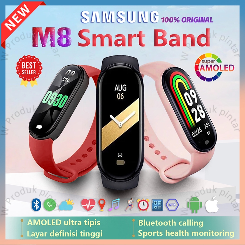 Jual [100% Original] SAMSUNG Smart Band M8 Pria Smartband Smartwatch Wanita Jam Tangan ...