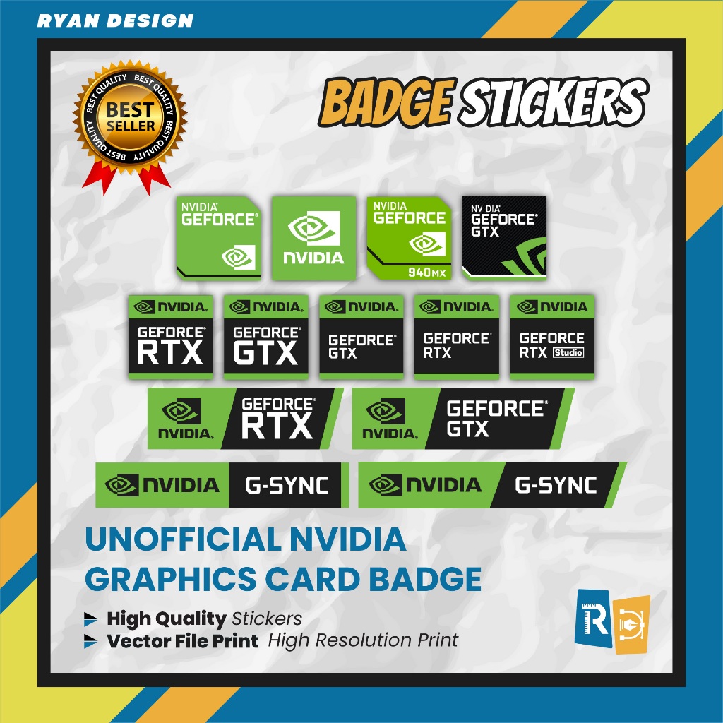 Jual Sticker Logo Nvidia Geforce RTX GTX G-Sync Sticker Badge Graphic ...