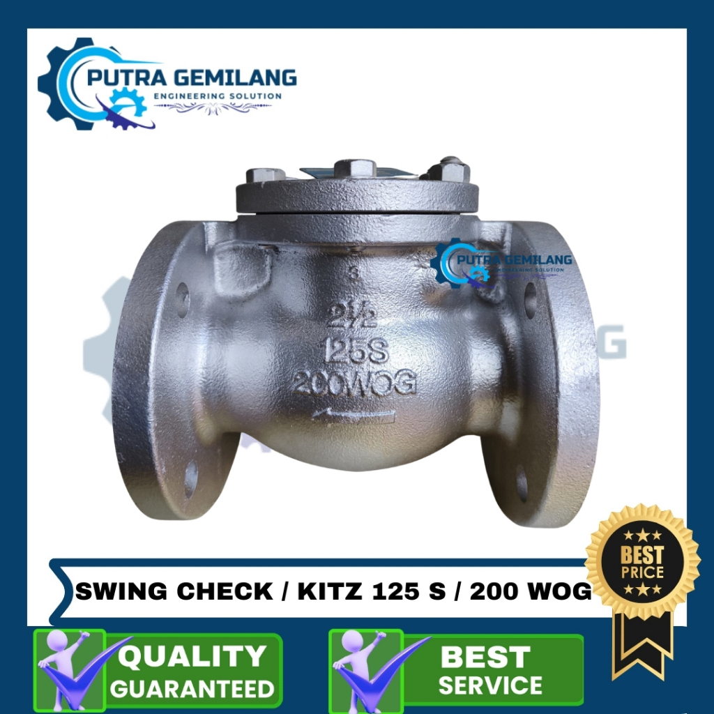 Jual SWING CHECK VALVE KITZ 8" inch CLASS 125S 200WOG FLANGE ORIGINAL ...