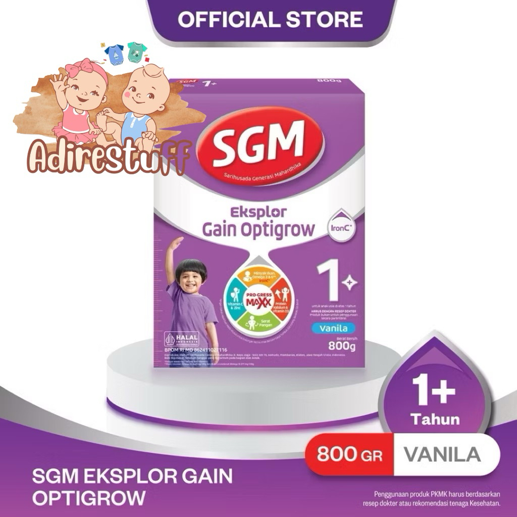 Jual SGM Eksplor Gain Optigrow 1+ Vanila 800gr | Shopee Indonesia