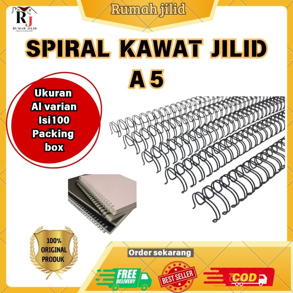 Jual ring spiral spiral jilid a5 a6 isi 100 batang murah | Shopee Indonesia