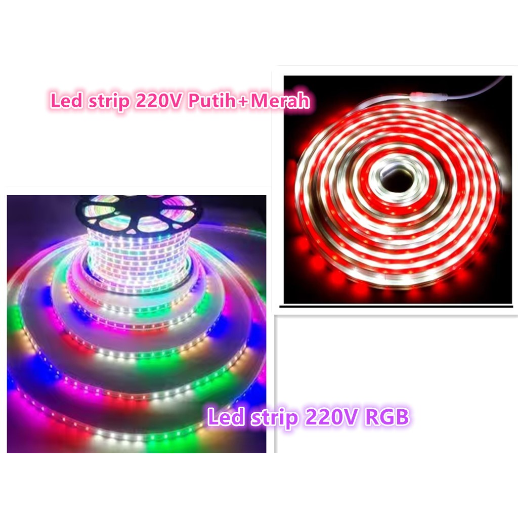 Jual PAKET Lampu LED STRIP SELANG 2835 220v RGB/ LED STRIP 2835 RGB ...