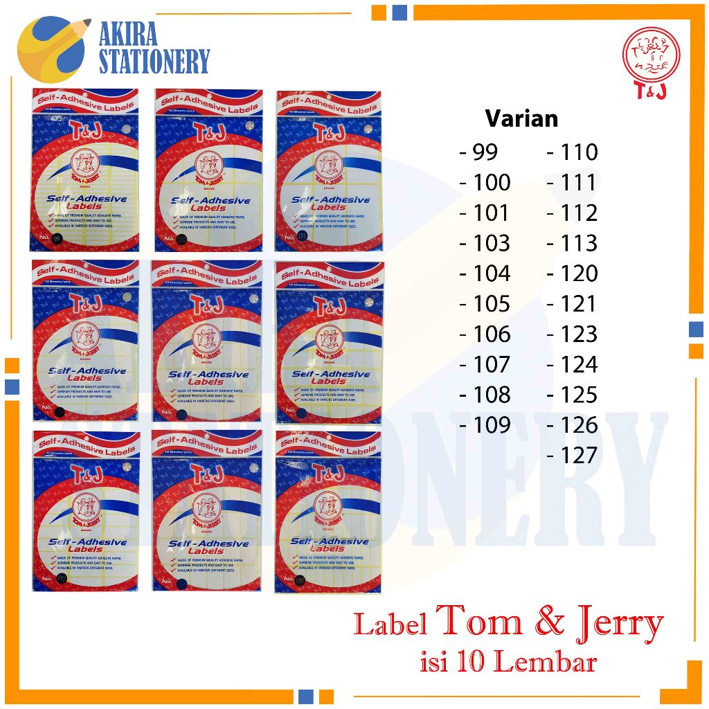 Jual Kertas Label Tom And Jerry Putih / Stiker Tom & Terry / T&J Sticker Labell / Self Adhesive ...