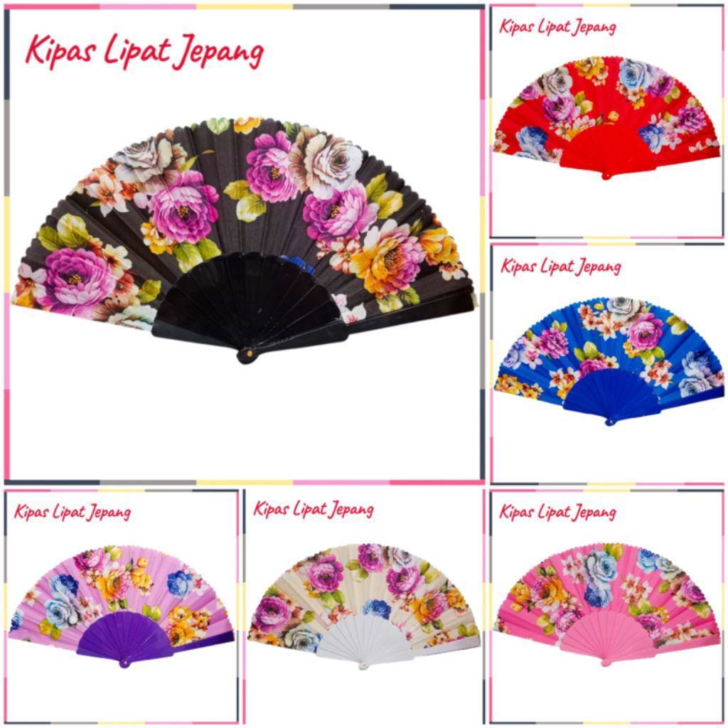 Jual Kipas Lipat Bunga Mewah/Kipas Tangan Gagang Polos/Kipas Nari/Kipas ...