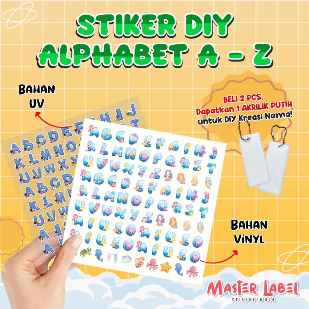 Jual [ READY ] Stiker Alfabet Lucu Stiker Huruf Kreasi Nama Stiker DIY ...
