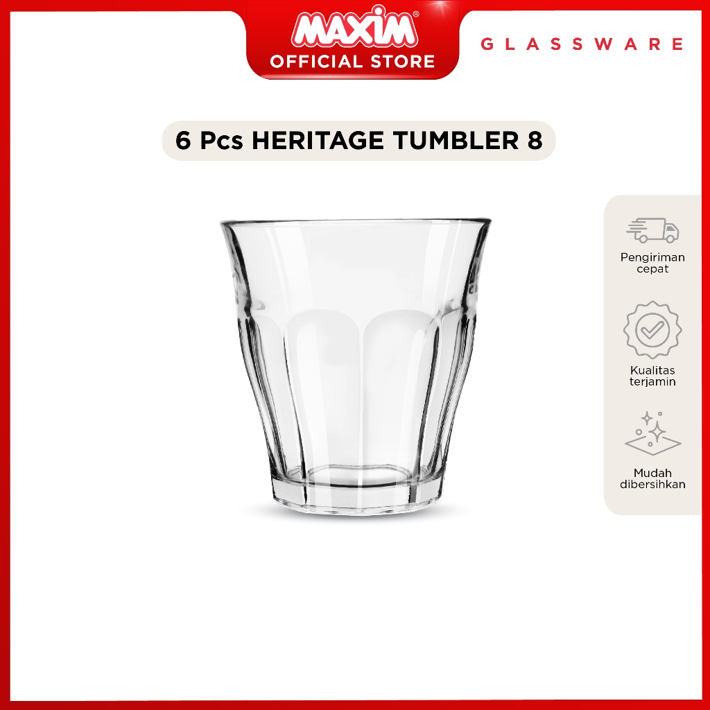 Jual Maxim Gelas Kaca Tahan Panas 6pcs 210ml | Shopee Indonesia