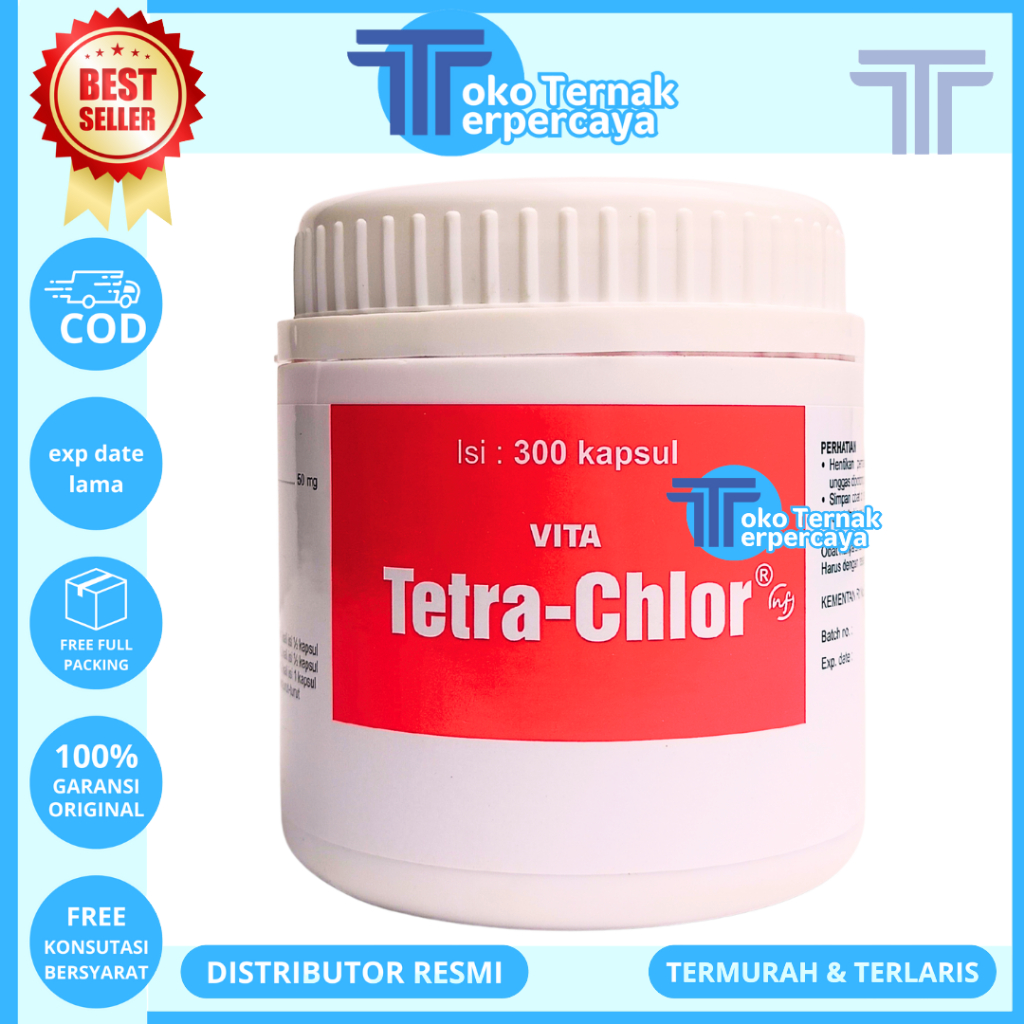 Jual VITA TETRA CHLOR 300 KAPSUL (1 POT) - Tetra Clor Ayam Medion Obat ...
