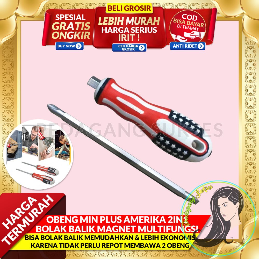 Jual GROSIR PASTI MURAH Obeng Min Plus Amerika 2in1 2 In 1 Obeng Bolak ...