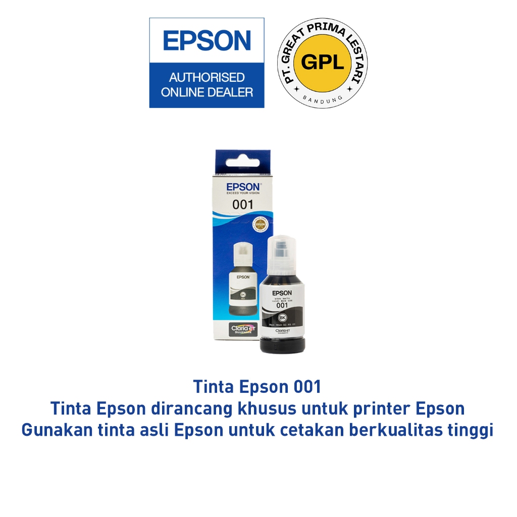 Jual Tinta Epson 001 Black Hitam Original C13T03Y100 Tinta Printer ...