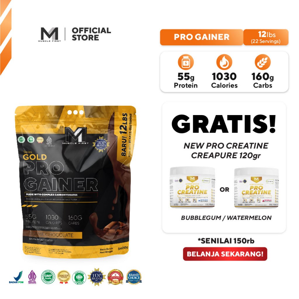 Jual MUSCLE FIRST Pro Gainer 12lbs/5400gr - Mass Gainer Penambah Berat ...