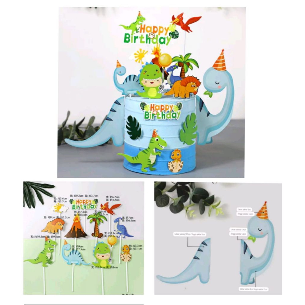 Jual Caleshop Topper Kue Ulang Tahun Anak Dino Dino Dinosaurus | Shopee ...