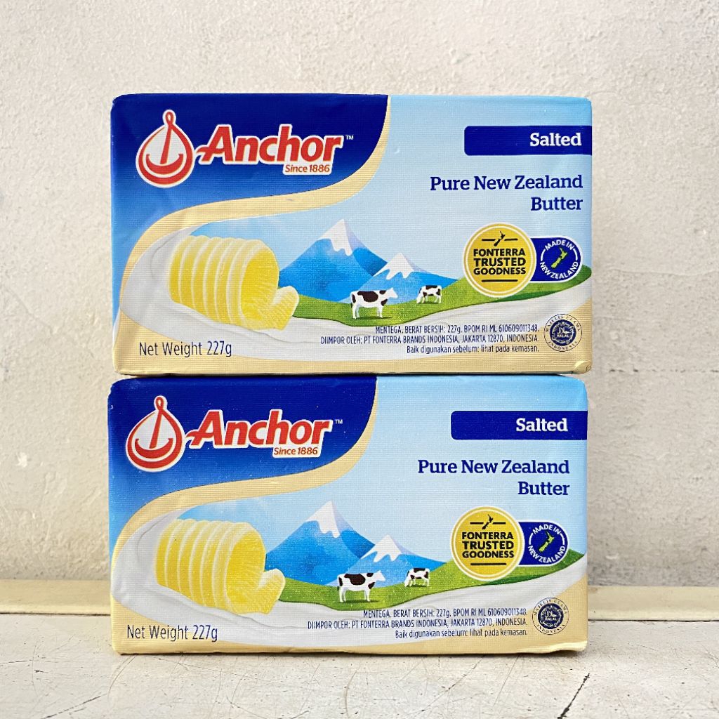 Jual Anchor butter SALTED 200 gram | anchor pure new zealand salted ...