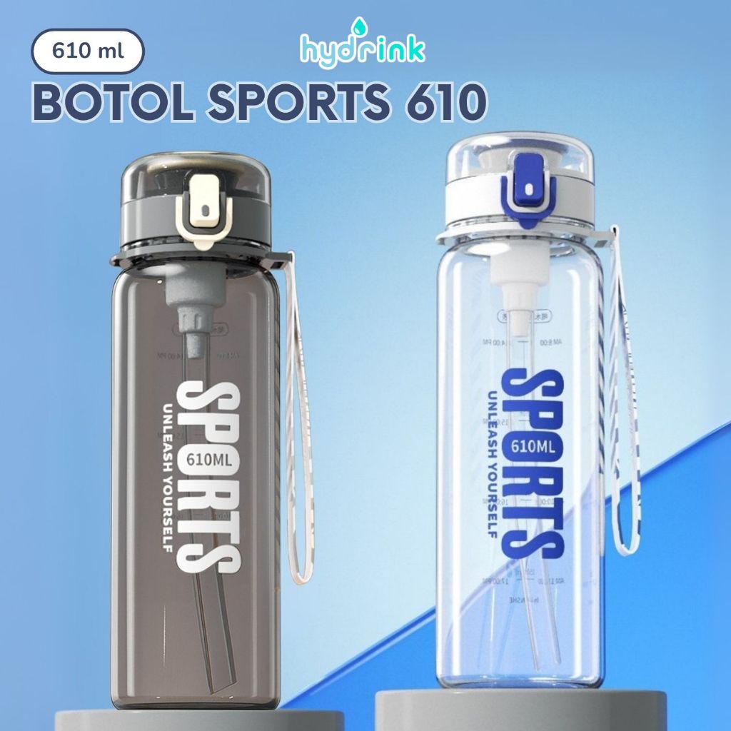 Jual Hydrink - Botol Minum Olahraga 610ml / Botol Transparan dan Tali ...