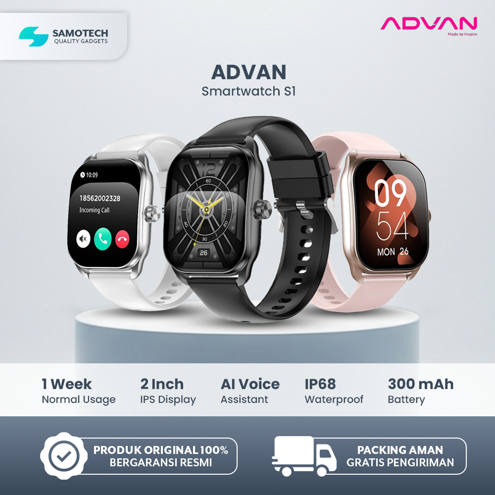 Jual ADVAN Smartwatch S1 | IPS 2.01” Curve Display | Ai Voice ...
