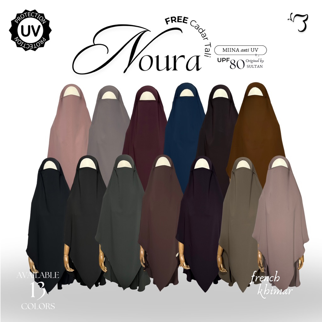 Jual Bonavista - FK Mina Noura (FREE Tali Cadar) French Khimar Medium Tali Bahan Mina Anti UV ...