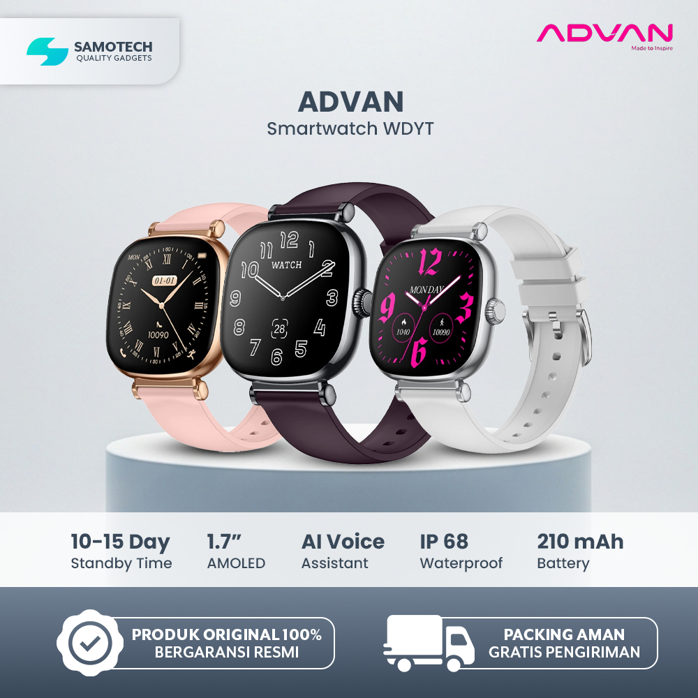 Jual ADVAN Smartwatch WDYT 1.7" Super Amoled Smart Ai Assistant ...
