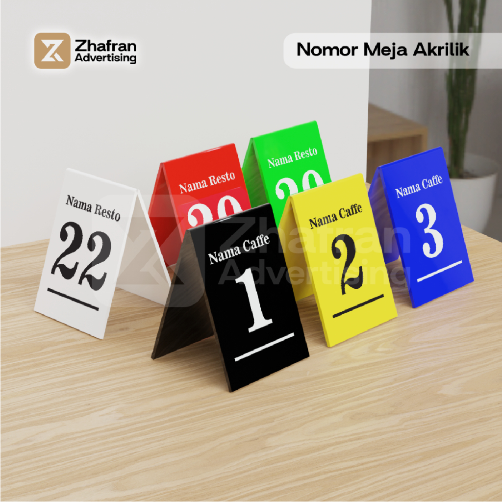 Jual Nomor Meja Akrilik Custom Dekorasi Kafe, Nomer Meja Resto, Acrylic ...