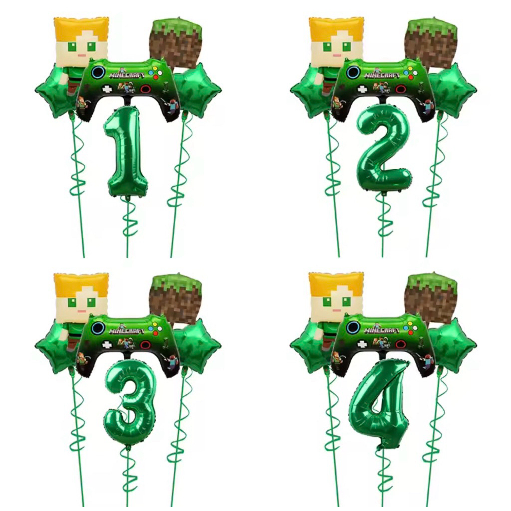Jual PAKET BALON KUBUS JOYSTICK MINECRAFT ANGKA HIJAU 80cm | Shopee ...
