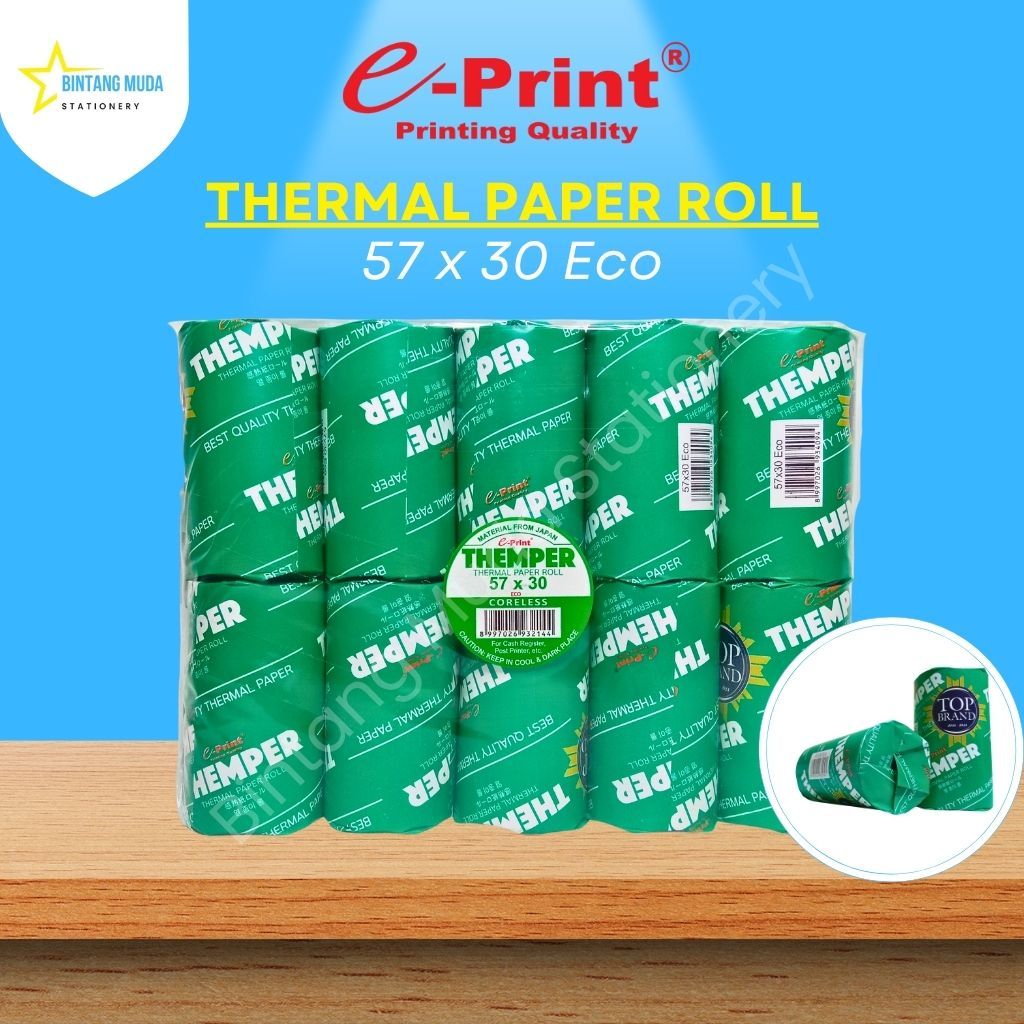 Jual Kertas Thermal 57x30 Eco e-Print | Thermal Paper Roll | Themper ...