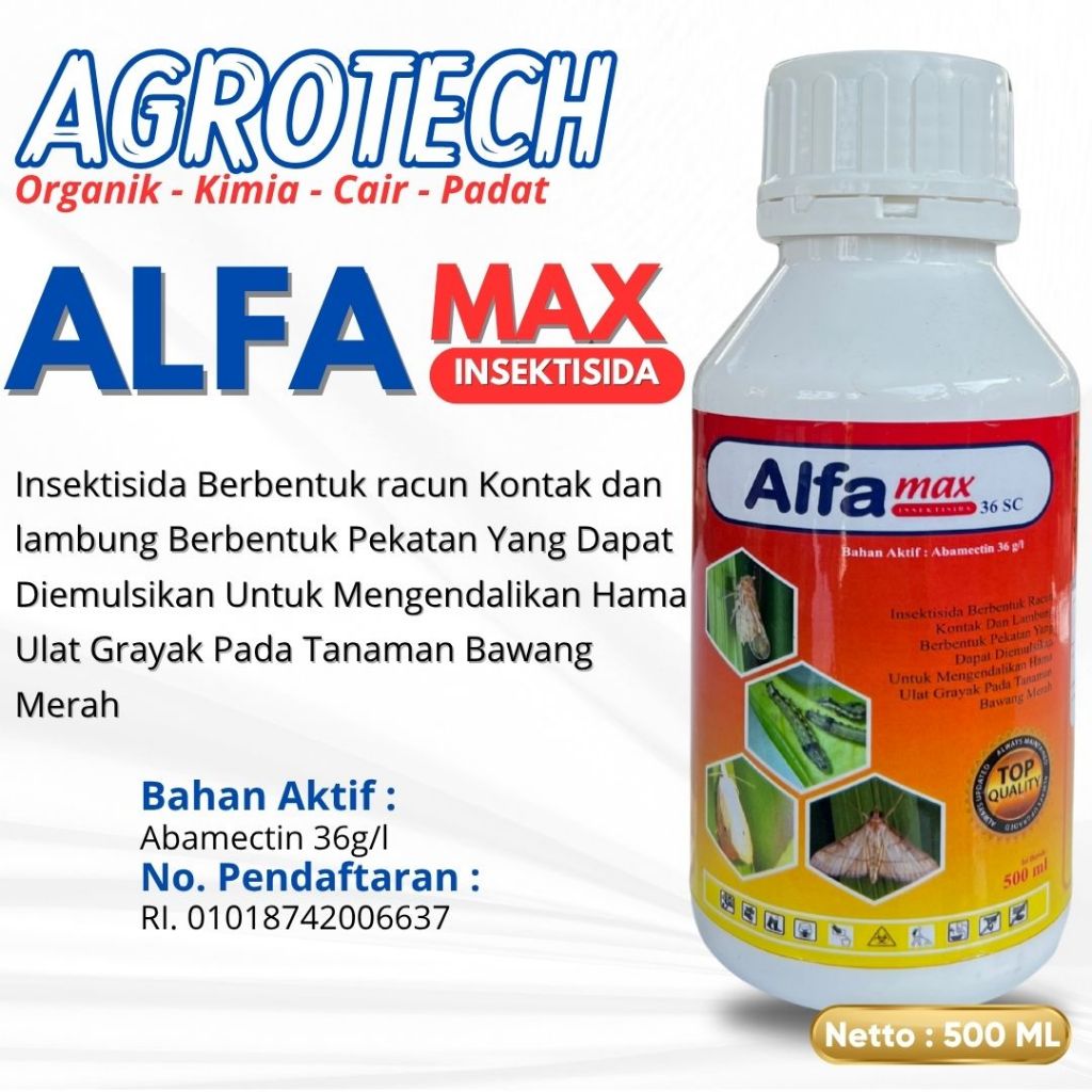 Jual Insektisida ALFAMAX 500ML Formula Abamectin Atasi Hama Ulat Grayak Bawang Merah | Shopee ...