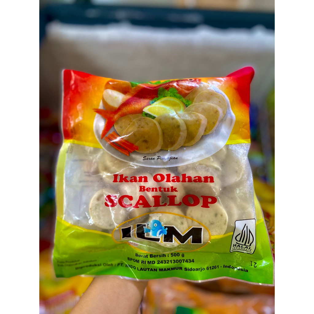 Jual ILM ikan olahan bentuk SCALLOP 500gr / danging ikan olahan frozen ...