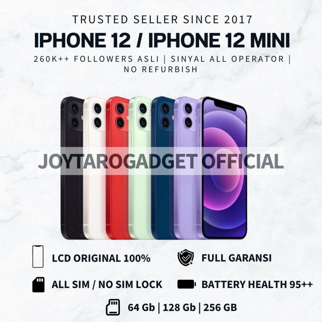 Jual iPhone 12 - 12 Mini Kapasitas 64gb - 128gb - 256gb | Lcd Original 100% | No Minus | Fullset ...