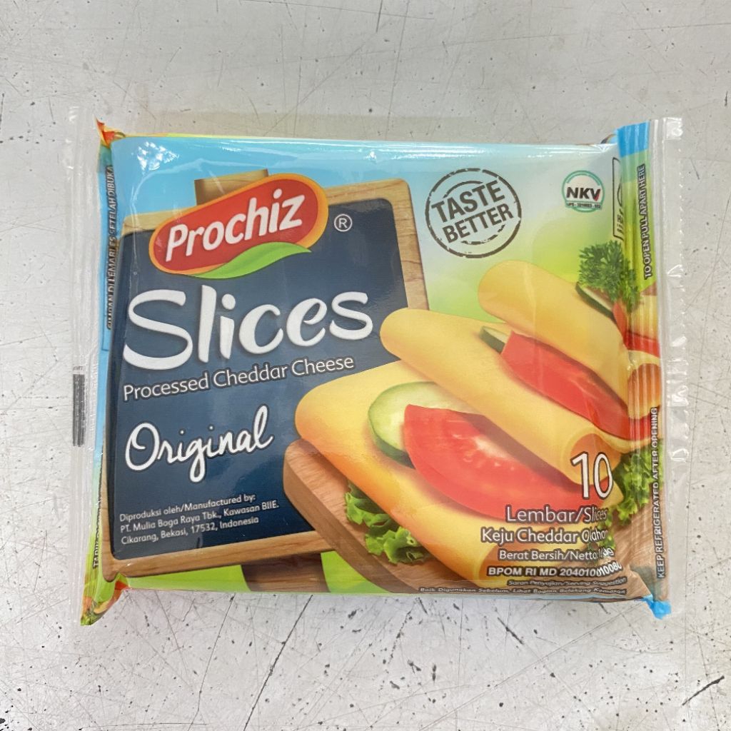 Jual Prochiz keju cheddar slice original 160 gram isi 10 lembar ...