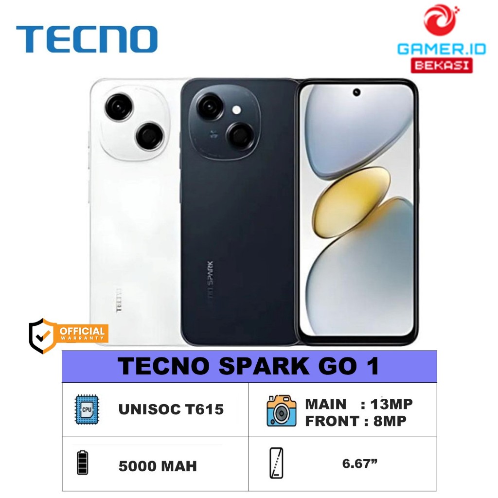 Jual TECNO SPARK GO 1 4GB 128GB BLACK WHITE GARANSI RESMI INDONESIA | Shopee Indonesia