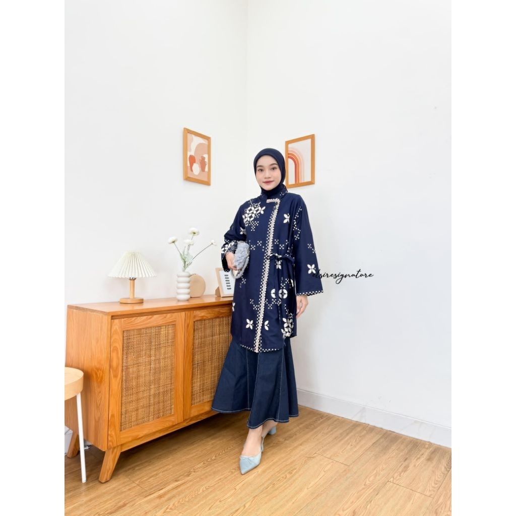 Jual LONG TUNIK RAYON CAP BATIK ELSIRE BATIK | Shopee Indonesia