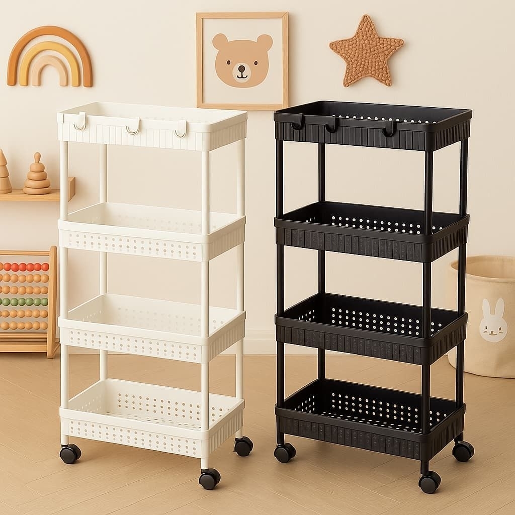 Jual Rak Troli Susun 4 Dengan Roda Rak Penyimpanan Serbaguna Rak Yeye ...
