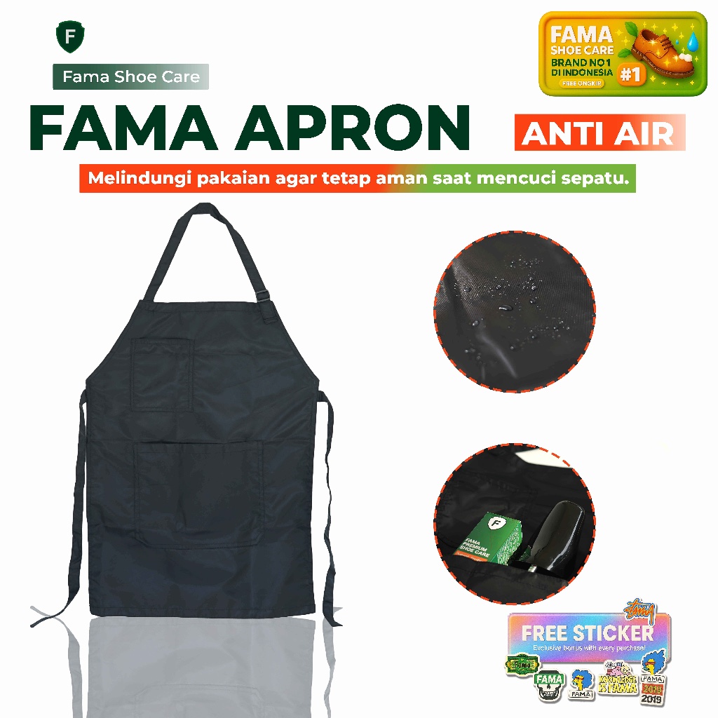 Jual FAMA-Celemek Cuci Sepatu-ANTI AIR-Apron Cuci Sepatu-Paket Cuci ...