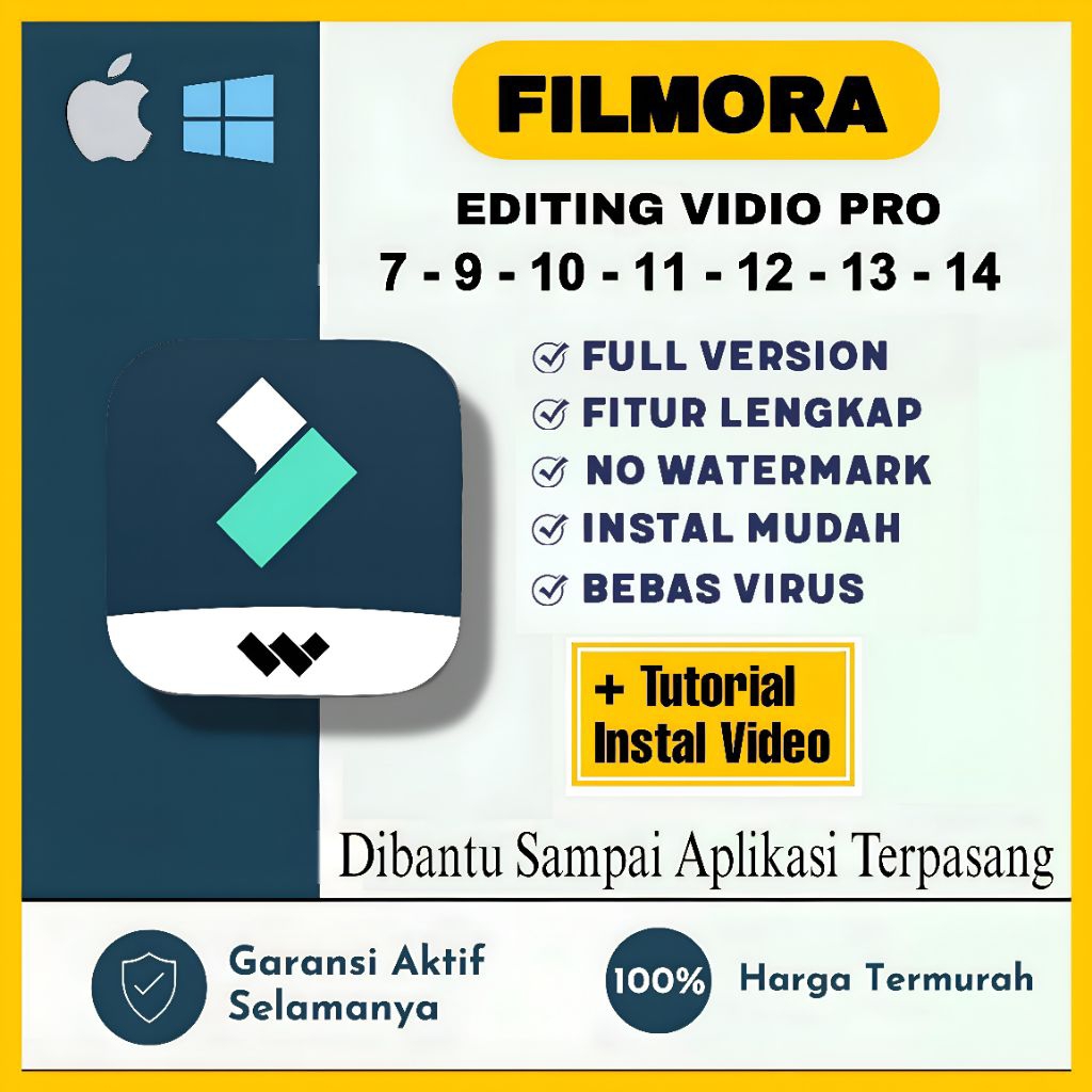 Jual (Win & Mac) Filmora 14 - 7 Tanpa Watermark Full Effect Full Version Original Lifetime ...