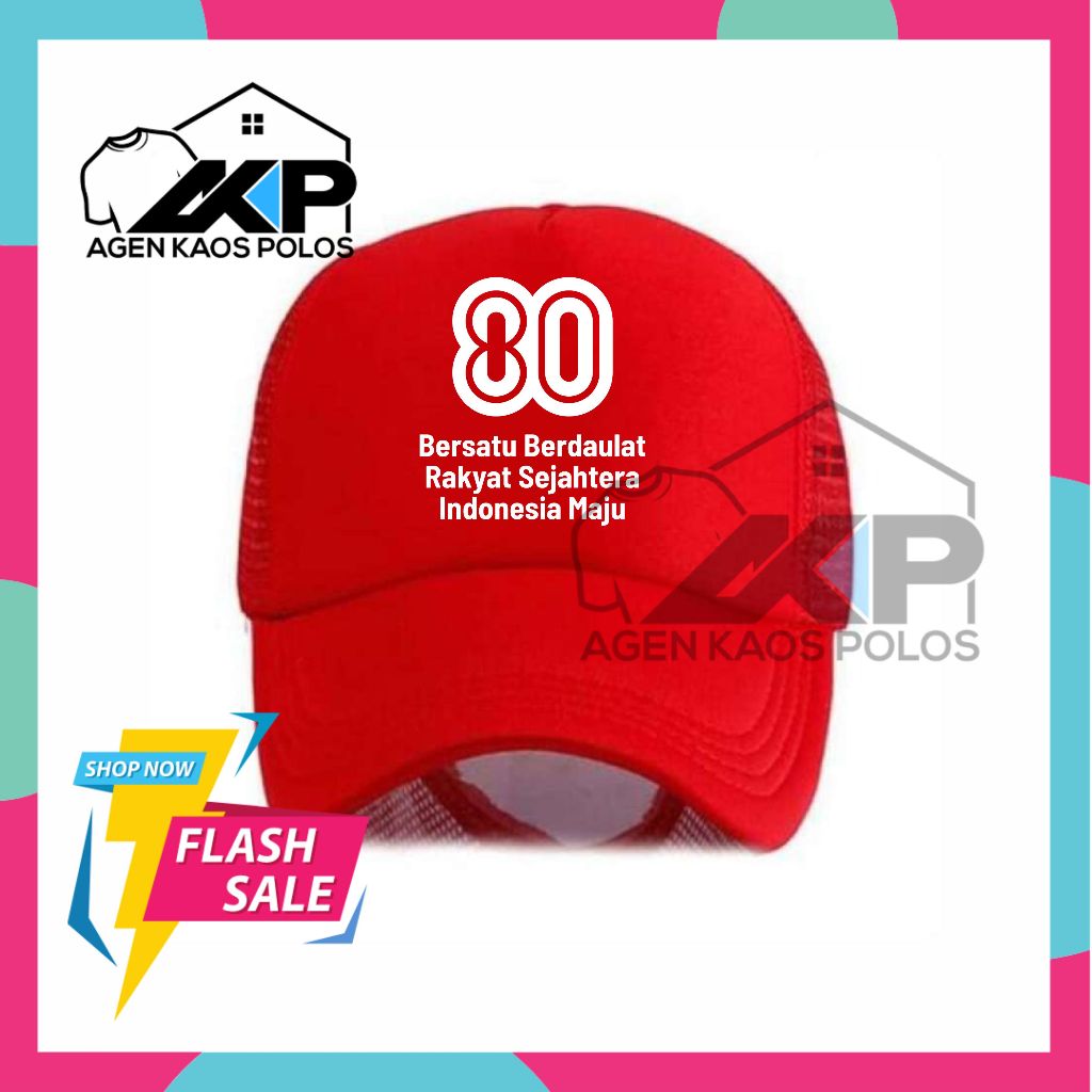 Jual Genos Topi Trucker / Jaring HUT RI 80 Thn Kemerdekaan INDONESIA ...