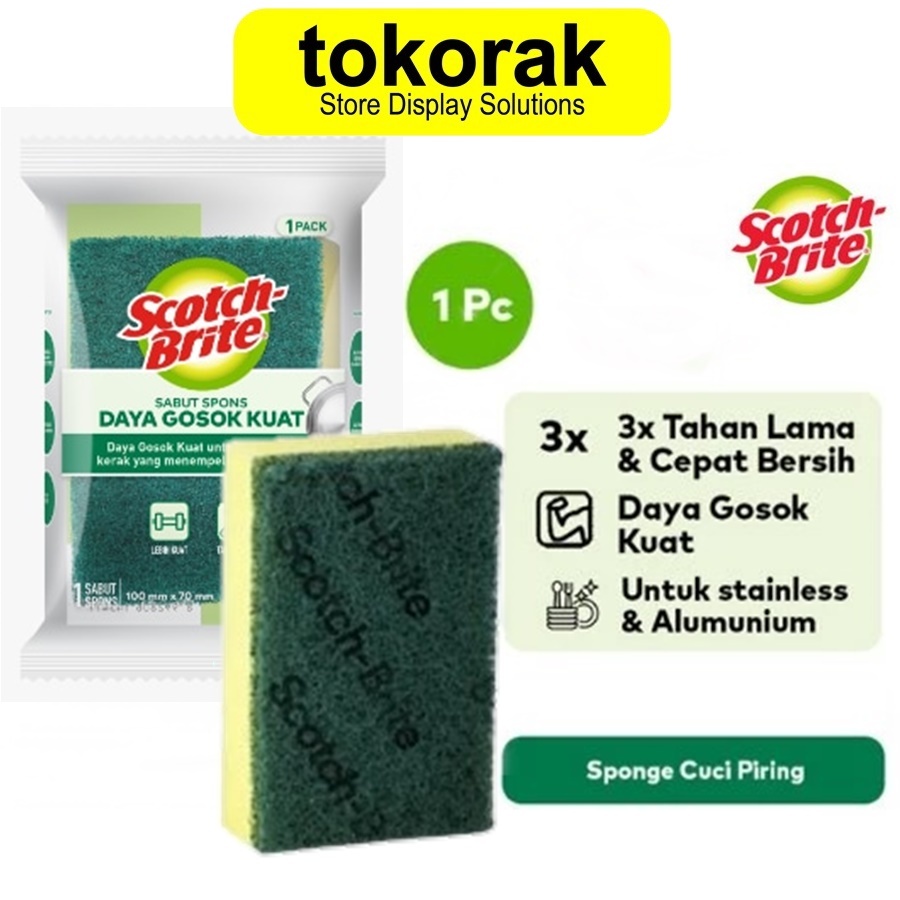 Jual SCOTCH BRITE 3M SABUT SPONS CUCI PIRING STANDAR ID- T36N TAPAS ...