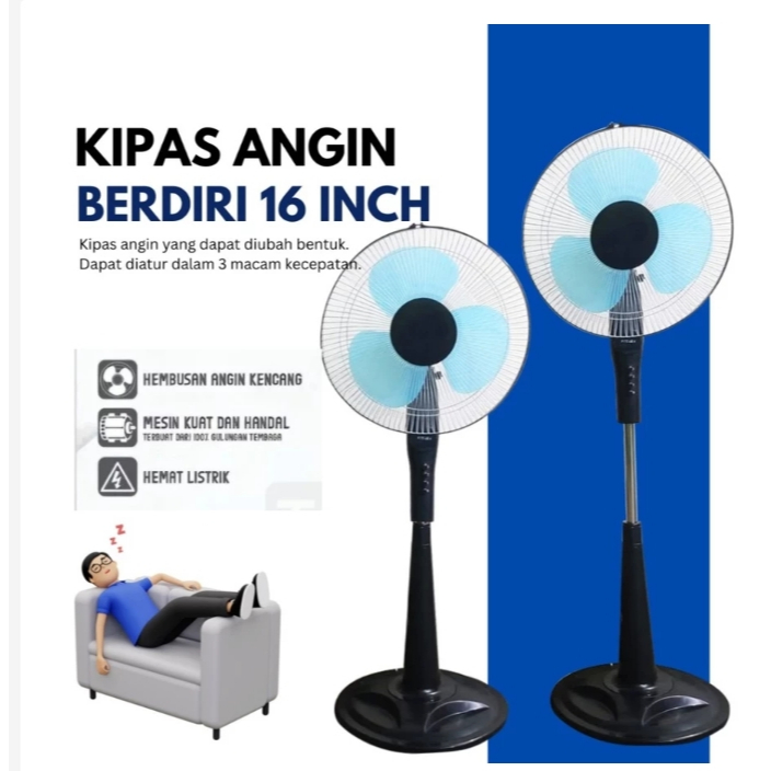 Jual IONIX | STANDING FAN KIPAS ANGIN BERDIRI 16INCH STAND FAN KAKI BULAT | Shopee Indonesia