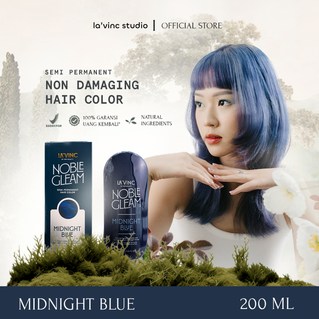 Jual Lavinc Hair Color 200ml- Warna Midnight Blue Natural Ingredients ...