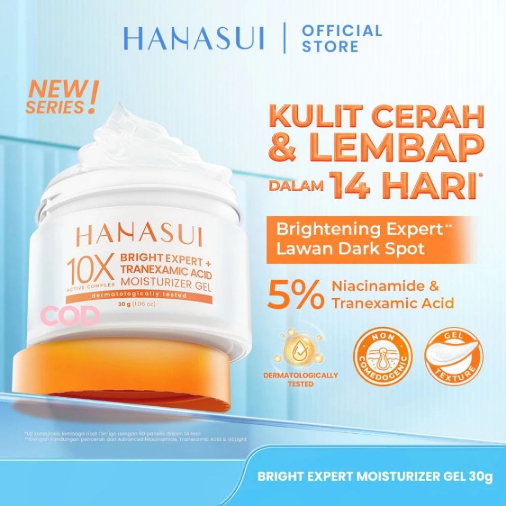 Jual [NEW] HANASUI Bright Expert Moisturizer Gel 30g - 5% Advance ...